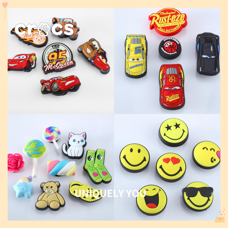 cute jibbitz Cartoon car Jibbitz McQueen Cars shoe buckle charm cute ...