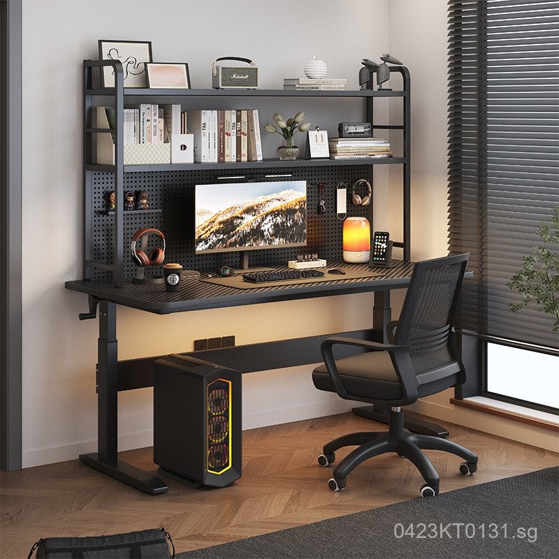 Home Desktop with Desk Office Bedroom Computer Desk Adjustable Pegboard ...