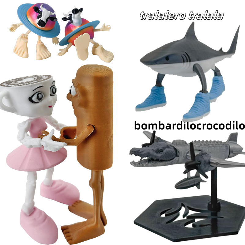 Tralalero Tralala Tung Tung Sahur Toy Ballerina Cappuccina Tung Tung Tung Sahur Action Figure ...