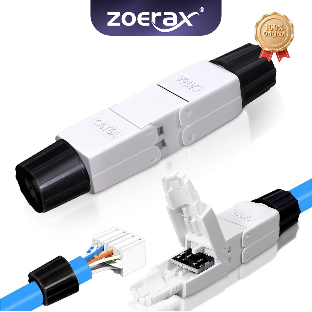 ZoeRax RJ45 Network Cable Connector CAT6A CAT7 Tool-Free Reusable ...