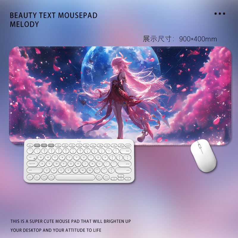 Yuanshen Mouse Pad Oversized Anime Girl Gaming Mouse Pad Desk Computer ...