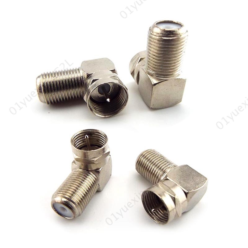 Male to Female Plug 90 Degree F-Type Connector TV Aerial Antenna Right ...