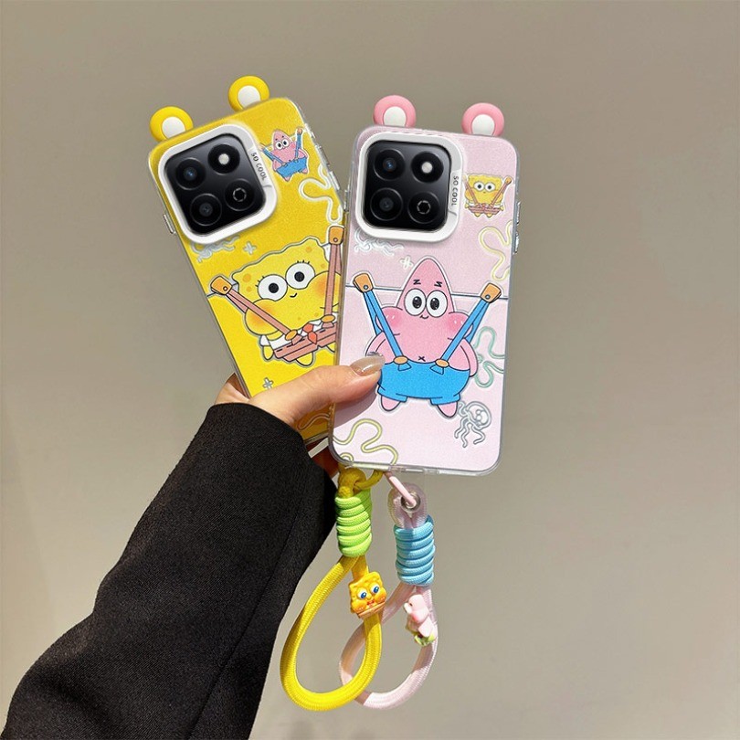3D Ears Toy SpongeBob SquarePants Cartoon Doraemon IMD Case for Honor ...