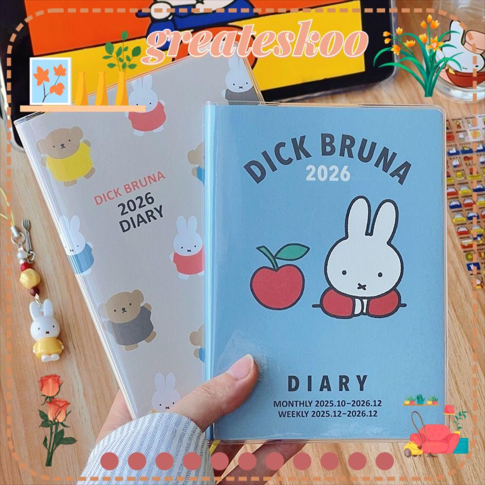 GREATESKOO 2026 Planner, Miffy Color Inner Page Agenda Book, Oct.2025 ...