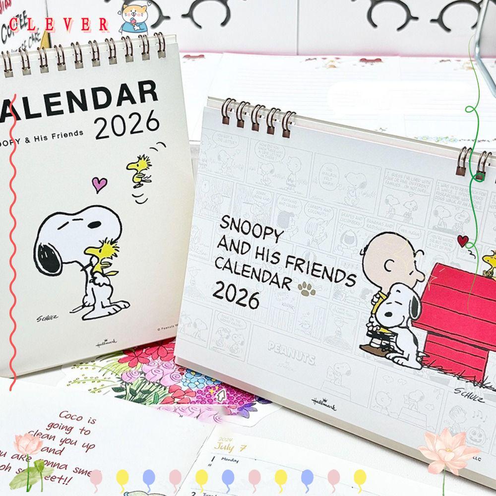 CLEVER 2026 Snoopy Desk Calendar, With Memo Notes Flip Schedule ...