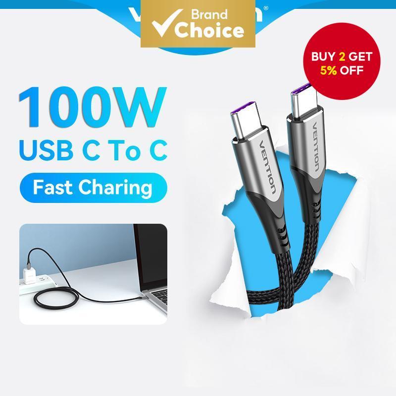 Vention 5A USB Type C Cable Fast Charging Wire Cord | Shopee Singapore