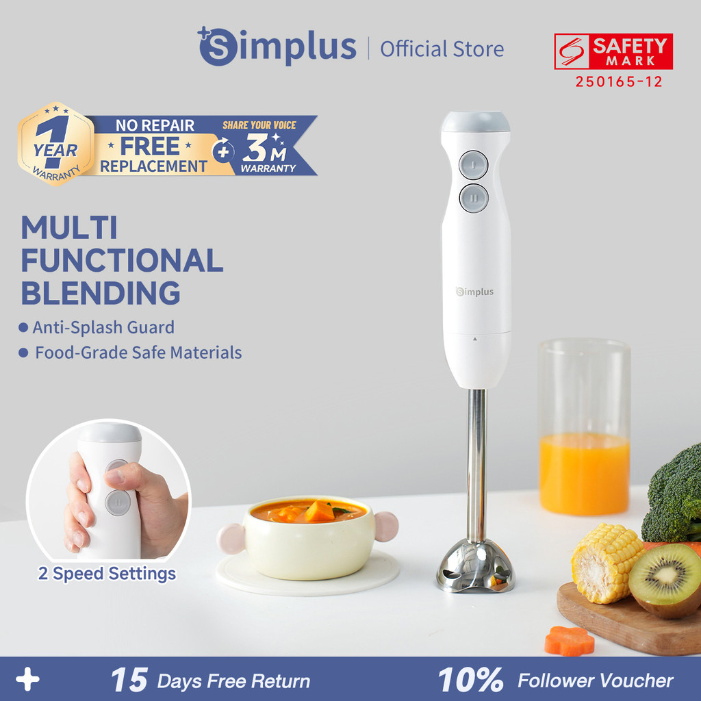 Simplus Handheld Immersion Blender 4-In-1 JBBA003 | Shopee Singapore