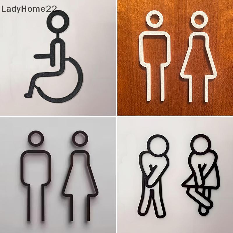 LAD 3D Printed Bathroom Door Sign Male & Female Restrooms Symbol Door ...