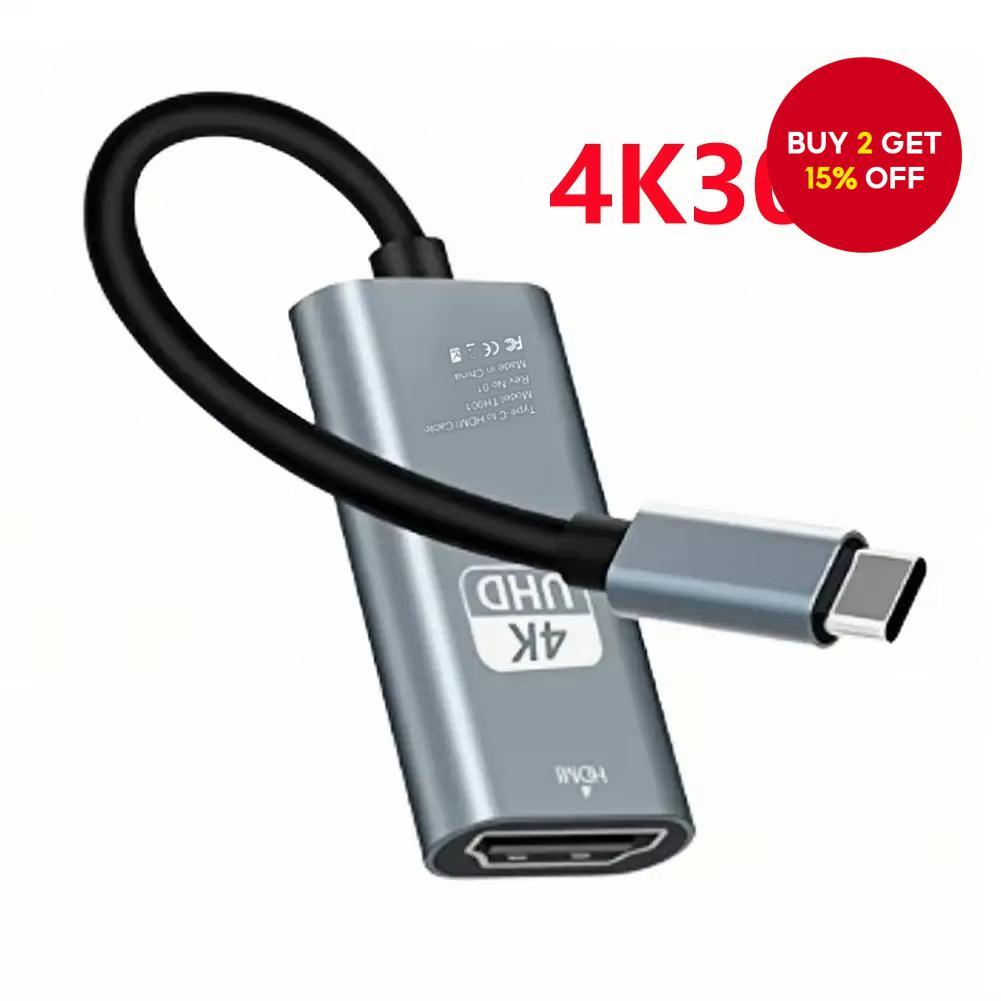 4K 30Hz Type C to HDMI Adapter USB 3.1 HUB HDTV Converter Cable TV ...