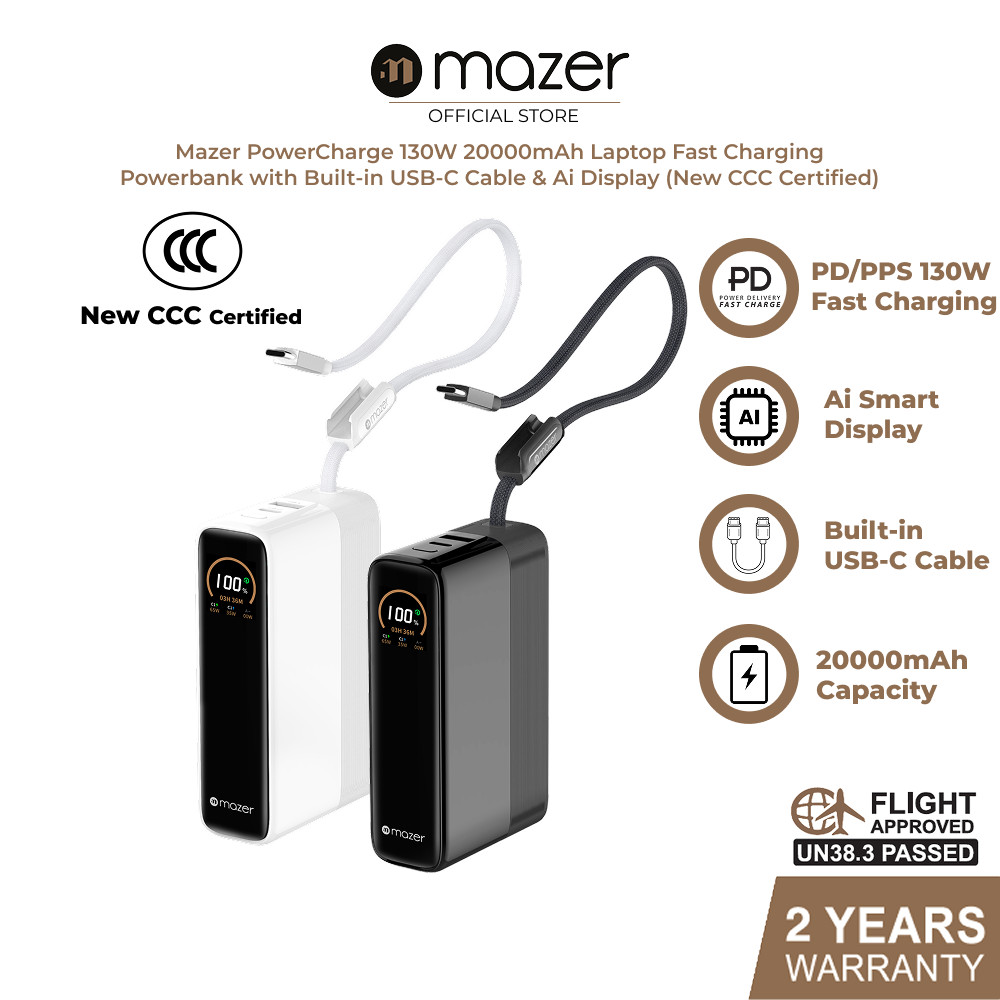 (New CCC Certified) Mazer Power bank PD130W 20000mAh Fast Charging ...