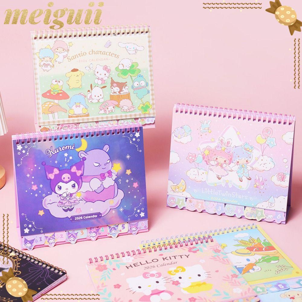MEIGUII Tabletop Schedule, One Month to View Flip Schedule 2026 Sanrio ...
