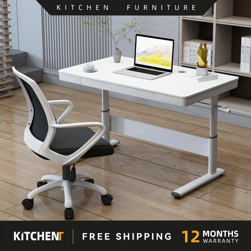 Adjustable Table Glass Standing Table Moveable Height Adjustable Dest ...