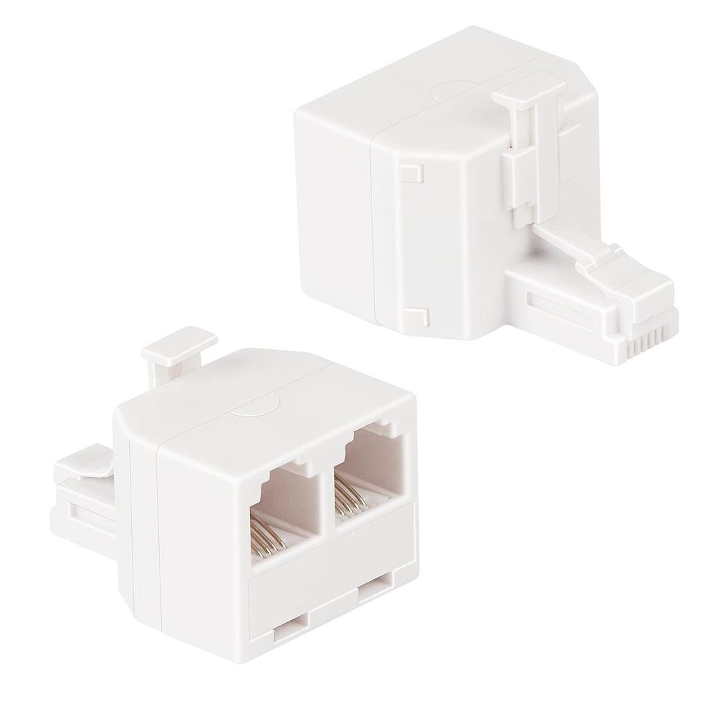 Lativu Phone Line Splitter, 2 Pack Phone Jack Splitter for Landline ...
