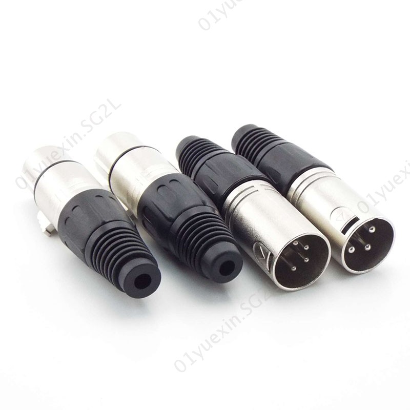 3 Pin 4 pin core XLR power Connector Adapter male female Audio Cable ...