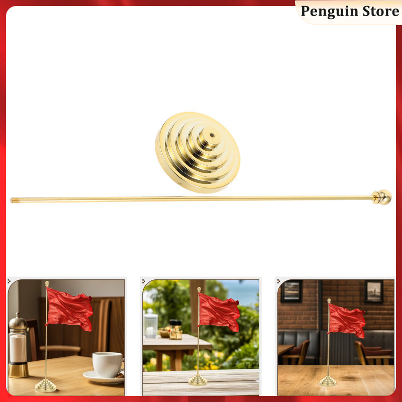 💍 Sleek Golden Desktop Flag Stand with Durable Iron and Plastic Build ...