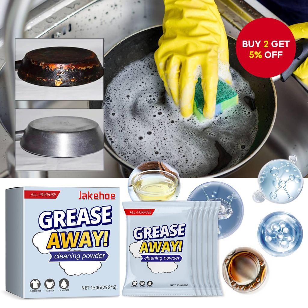 Six Piece GreaseAway Multi-Purpose Cleaning Powder, Powerful Kitchen ...