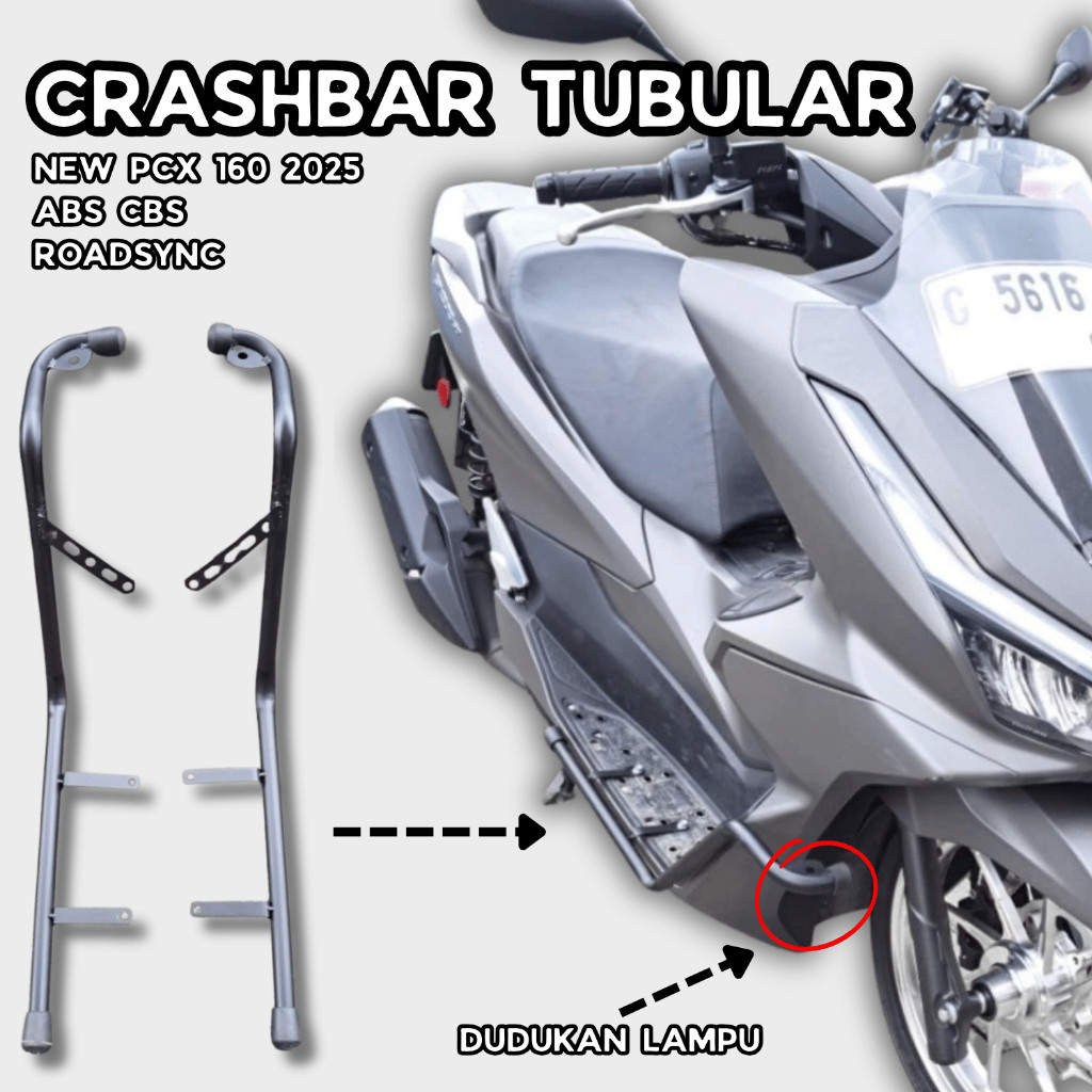 Crashbar Tubular New PCX 160 2025 Roadsync ABS CBS Body Protector Plus ...