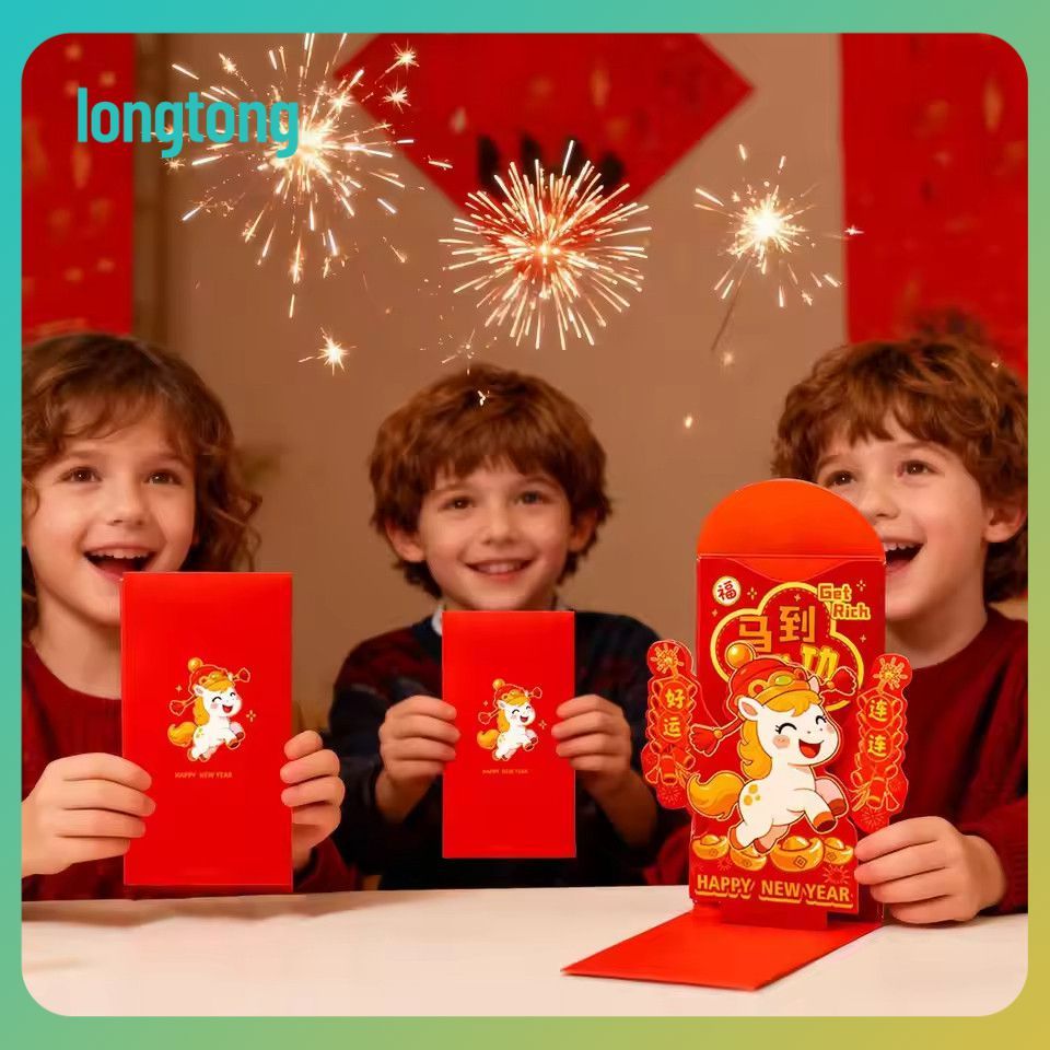LT 2026 3d Pop Up Horse Red Envelopes Chinese New Year Spring Festival ...