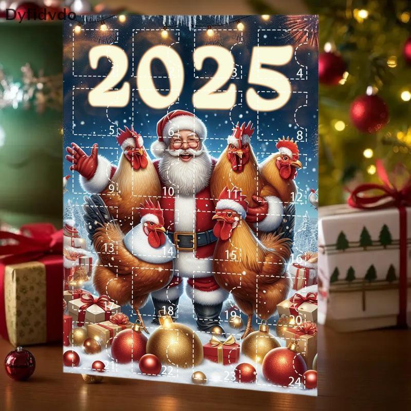 Dyfidvdo Advent Calendar 2025 Chicken With Santa Hats 2D Hanging ...