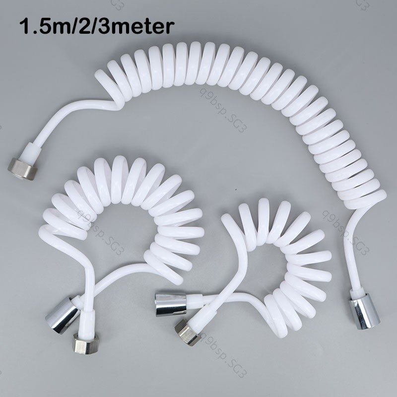 White spring Shower head Water Hose tube 1.5/2/3m max flexible for wc ...