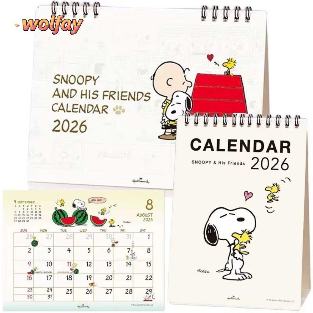 YOLANDA Tabletop Schedule, With Memo Notes Flip Schedule 2026 Snoopy ...