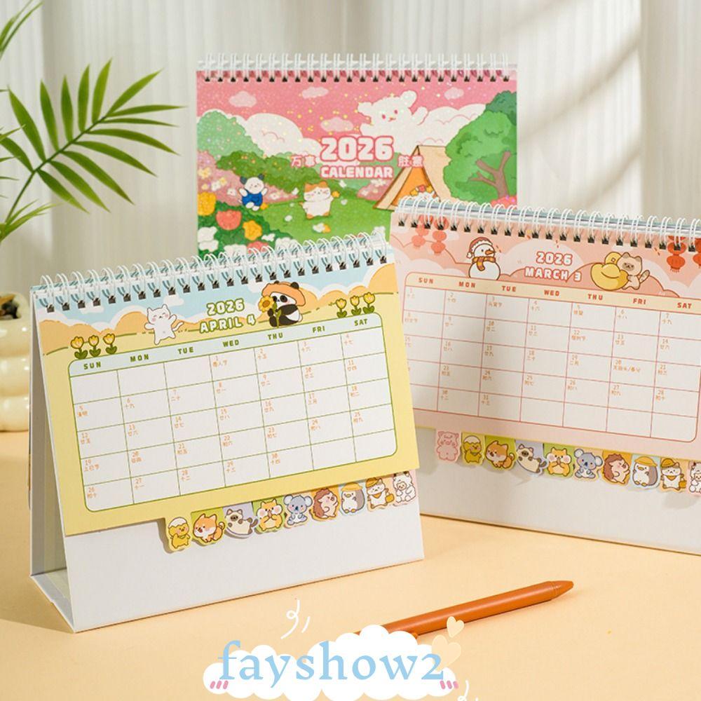 FAYSHOWS 2026 Desk Calendar, Memo Notes Coil Binding Tabletop Schedule ...