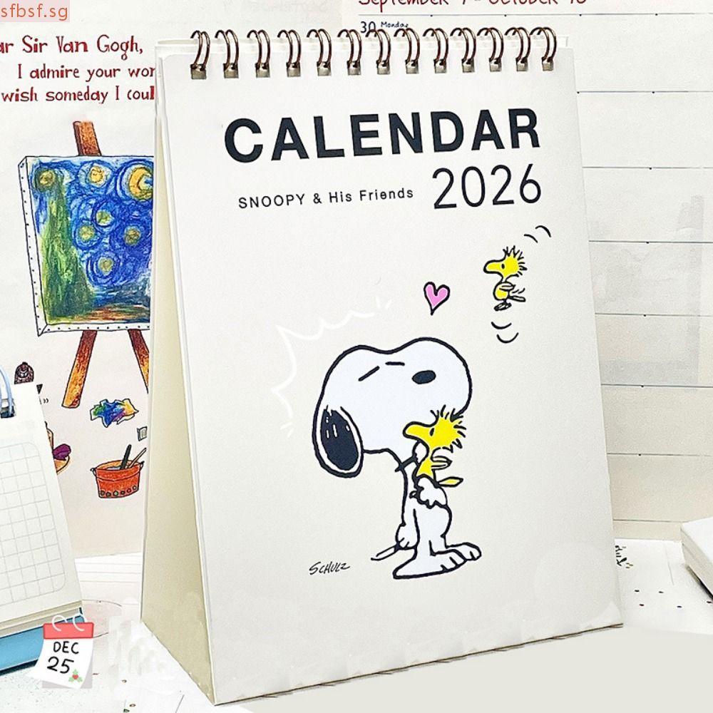 SFBSF 2026 Snoopy Desk Calendar, With Memo Notes Flip Schedule Tabletop ...