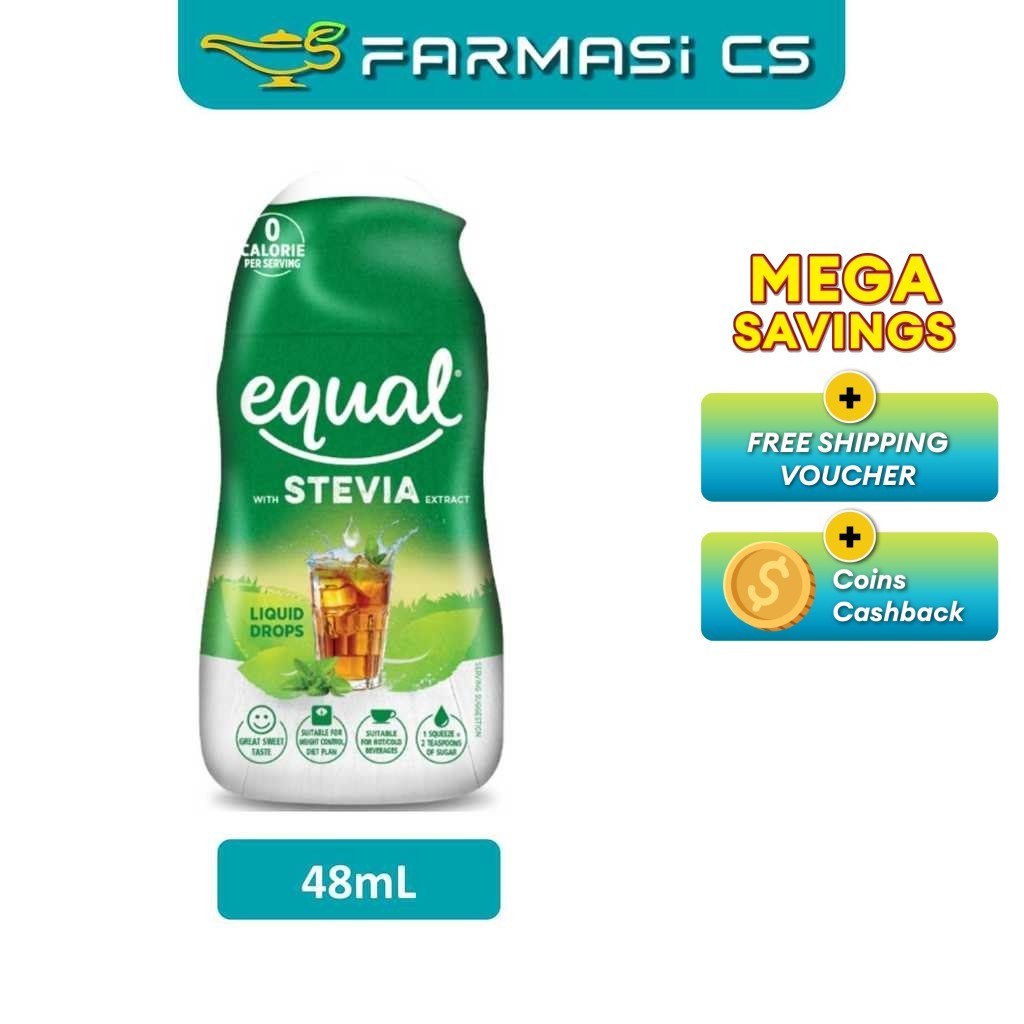 Equal Stevia Concentrated Liquid Sweetener Drops 48mL EXP:08/2027 ...