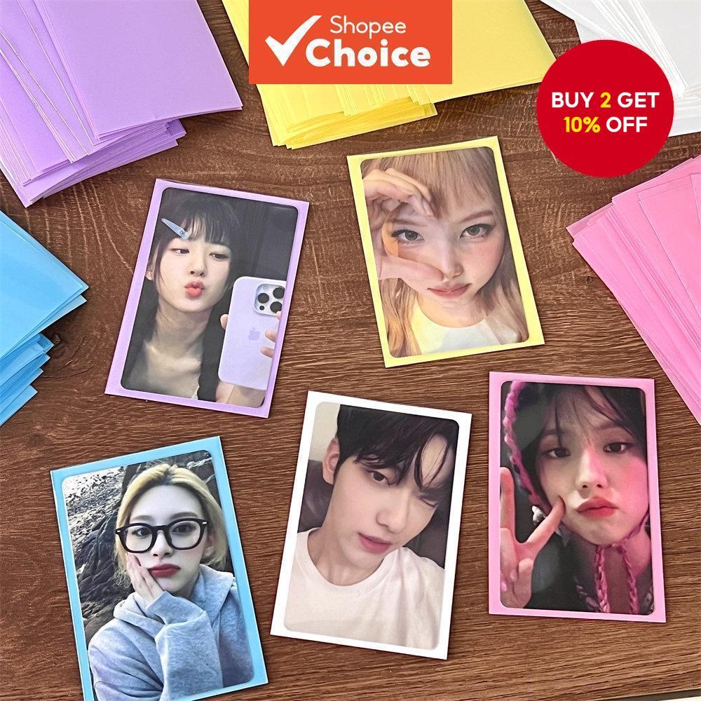 50pcs Candy Color Card Holder 61*91mm Idol Photocard Sleeves Protector ...