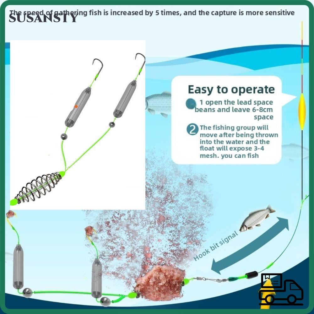 SUSANSTY Carp Fishing Hook, Double Hook Anti Bottom Fishing Hair Rigs ...