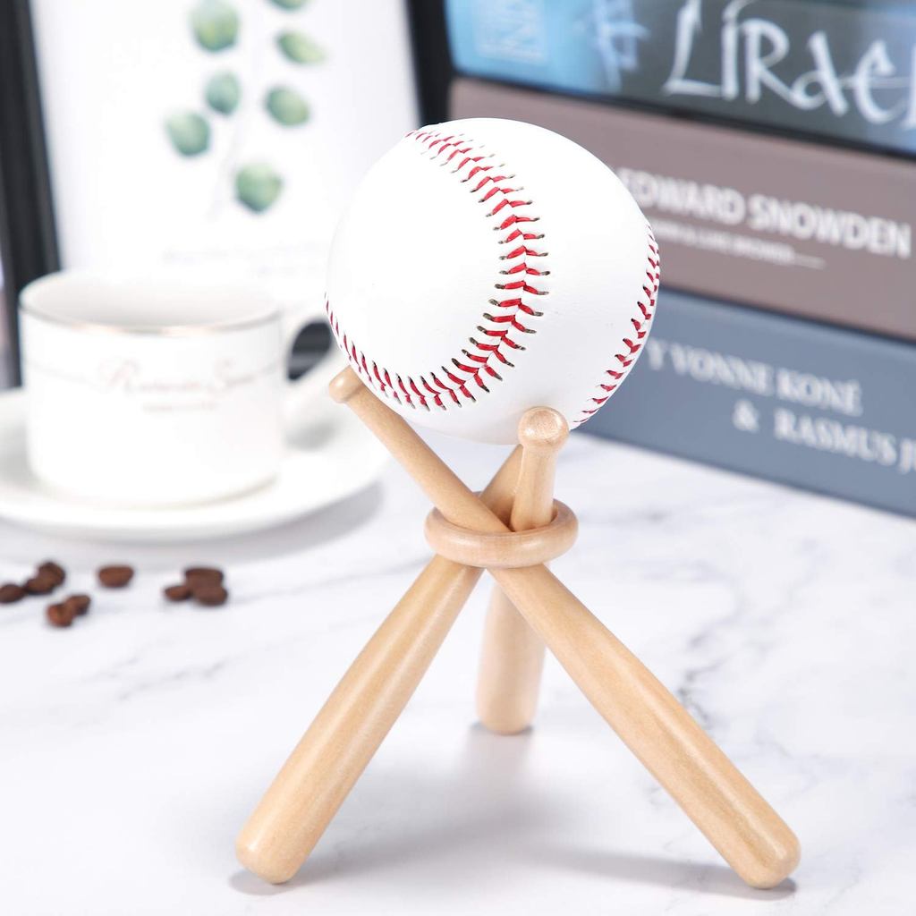 Baseball Stand Holders Balls Display Bat Wooden Stand Holder Display ...