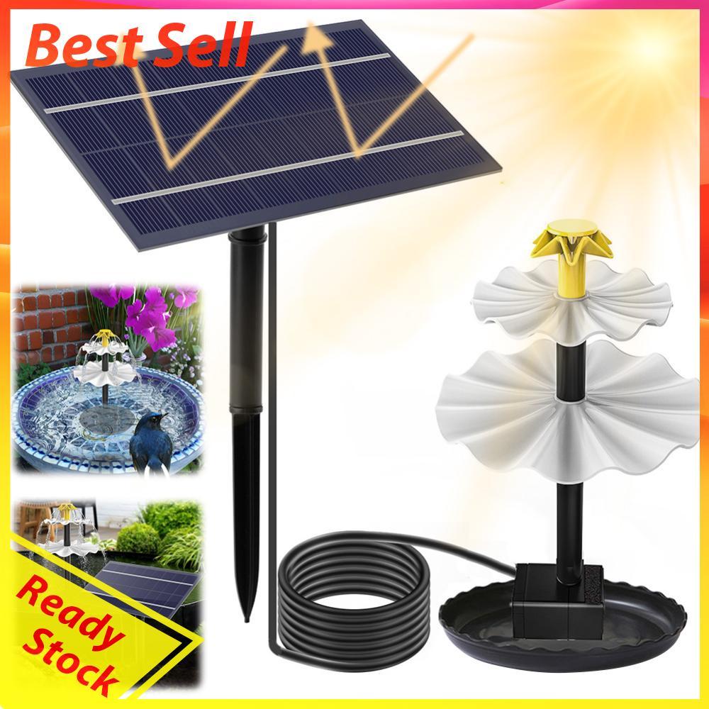 3-Tier Solar Bird Bath Fountain with 4W Solar Panel Decorative Fountain ...