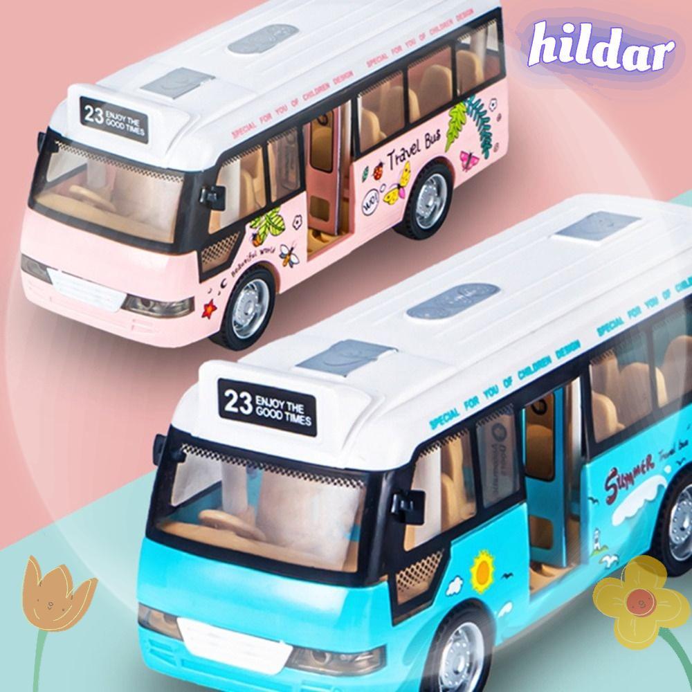 HILDAR School Bus Toys Cars, Interactive Plastic City Bus Toys Cars ...