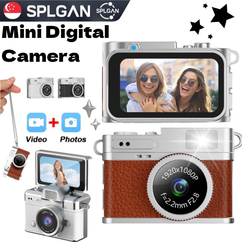 Mini 4K HD Digital Camera Retro CCD Keychain Digital Camera 180° Flip ...