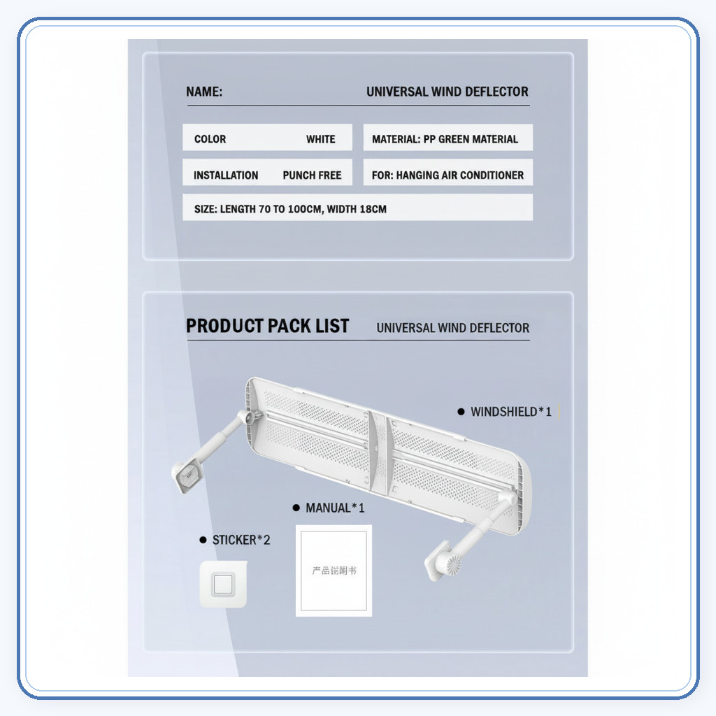 【Pure Care】Air Conditioner Wind Deflector | Anti Direct Blowing AC ...