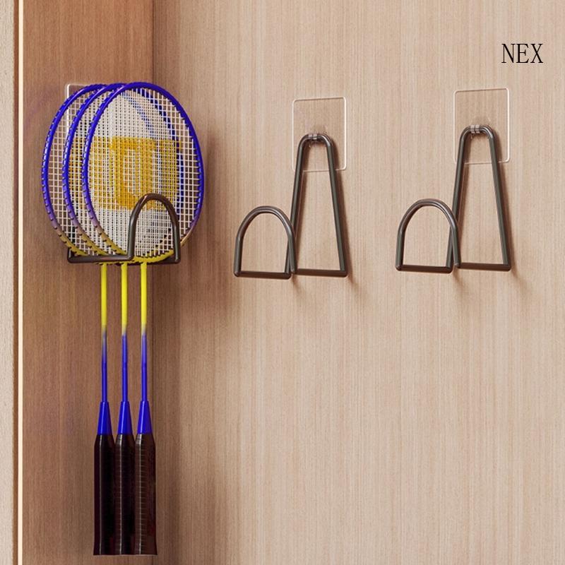 NEX Wall Mount Rack with Adhesive Hook for Badminton Rackets Tennis ...