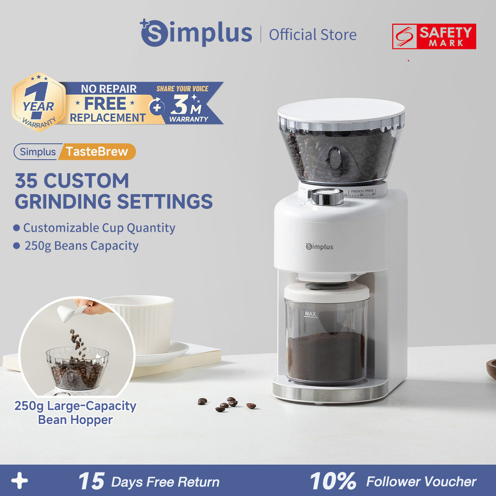 Simplus Electric Coffee Bean Grinder | 35 Grind Settings | Household ...