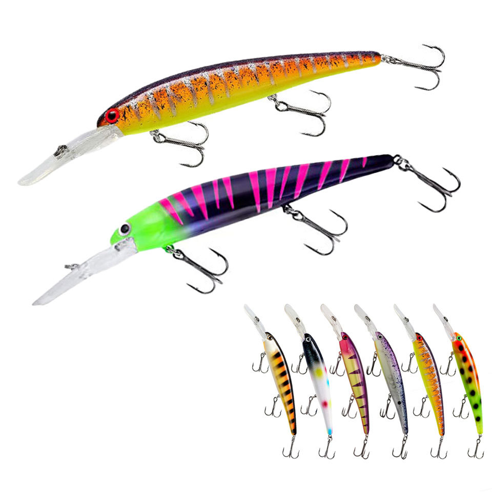 1Piece 120mm/20g Floating Lure Long Tongue Minnow Lure 3D Eyes Trolling ...