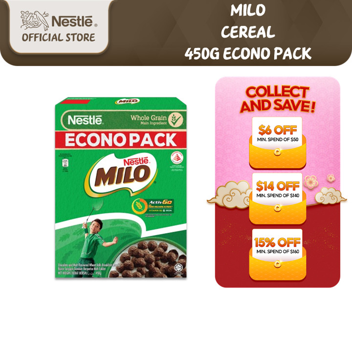 NESTLE MILO Cereal with Whole Grain Econo Pack (450g) | Shopee Singapore