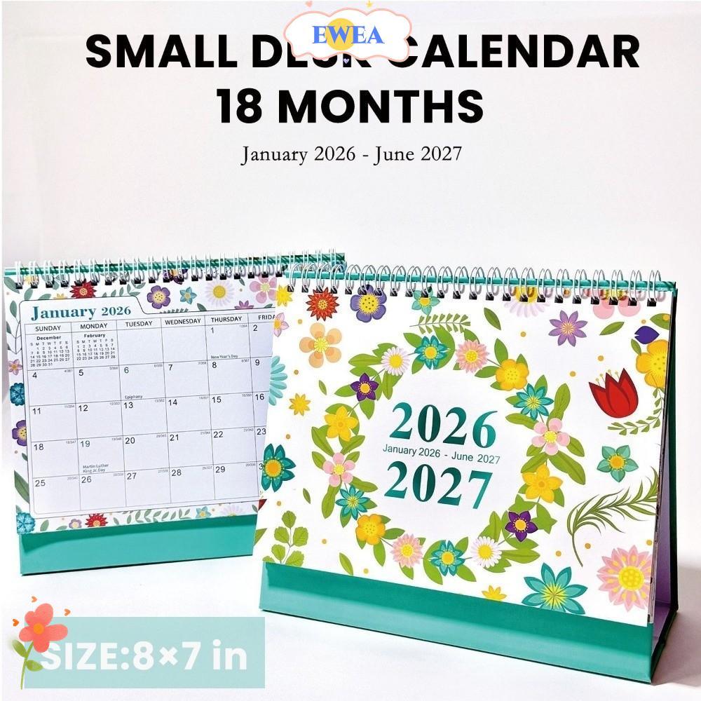 EWEA Desk Calendar, January 2026-June 2027 Small 2026 Desktop Planner ...