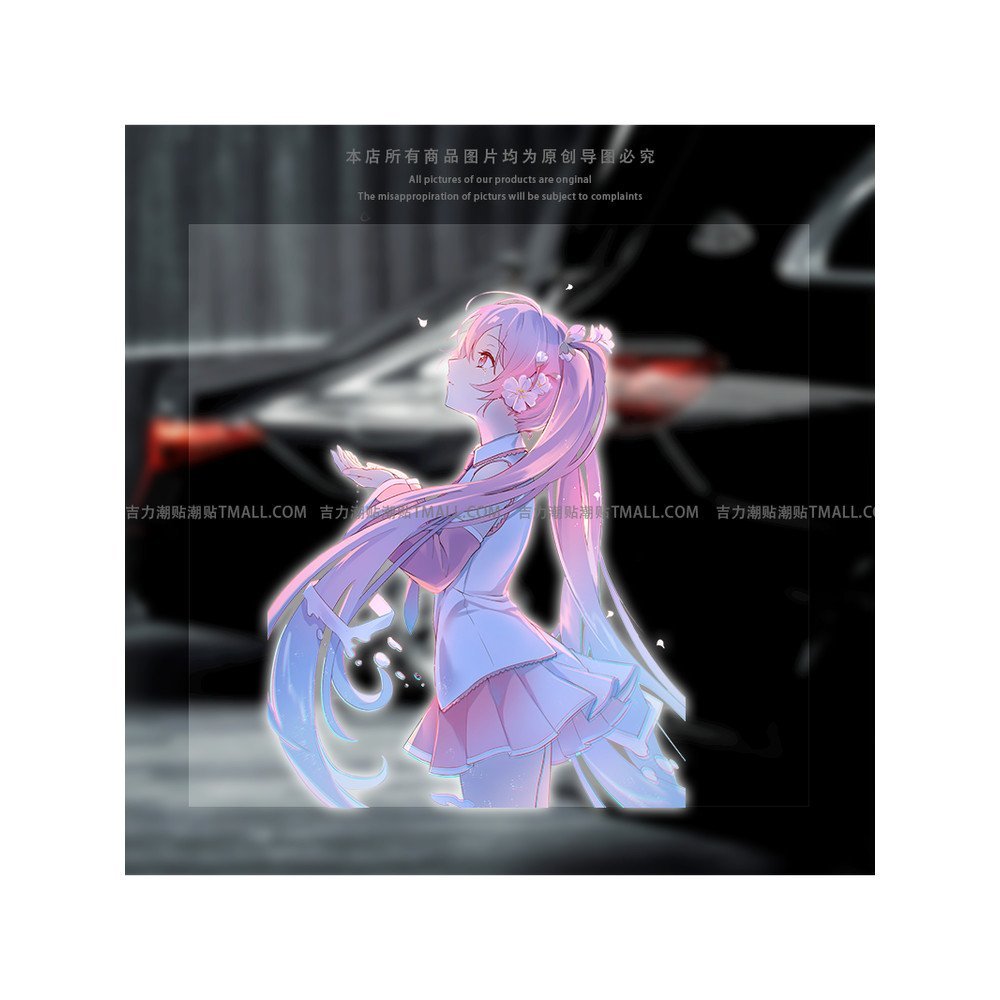 New Hatsune Miku Anime Cartoon Car Sticker Rear Windshield Reflective ...