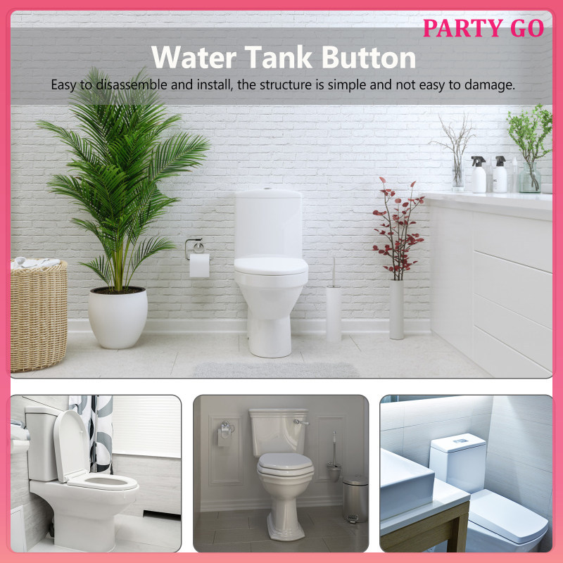Silver ABS Dual Flush Toilet Button with Extra Rod for Universal Toilet ...