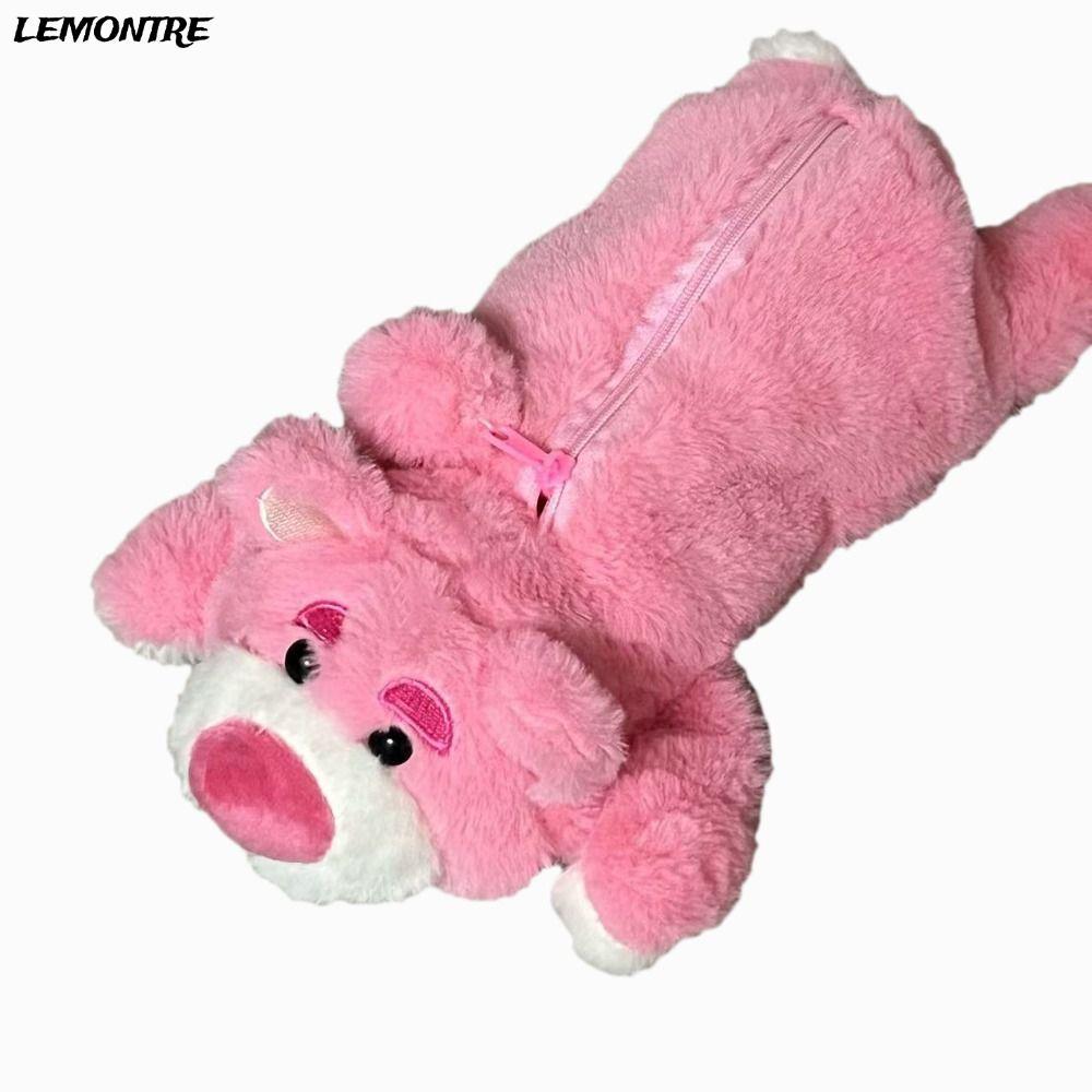 LEMONTRE Lotso Pencil , Pink Lotso Plush Plush Anime Pen Bag, Cartoon ...