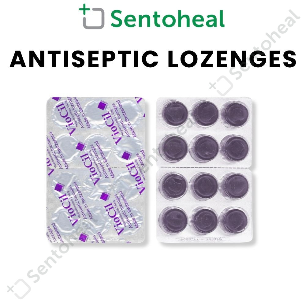 Viocil Antiseptic Lozenges 12s | Soothe Sore Throat, Cough Relief | Mac ...
