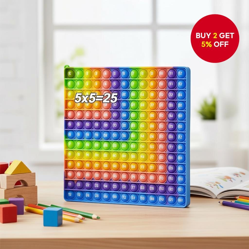 Educational 12x12 Multiplication Table Game, Fidget Pop Push Toy, Math ...