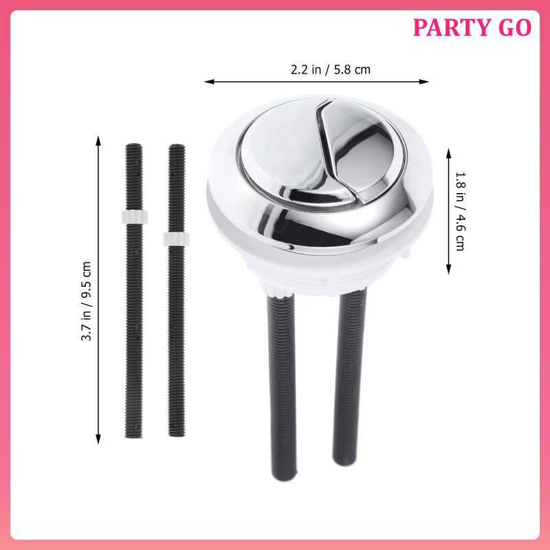 Silver ABS Dual Flush Toilet Button with Extra Rod for Universal Toilet ...