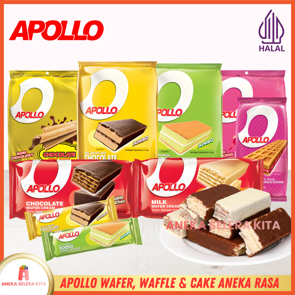 Apollo Sponge Cake, Wafers and Waffles in Various Strawberry, Milk ...