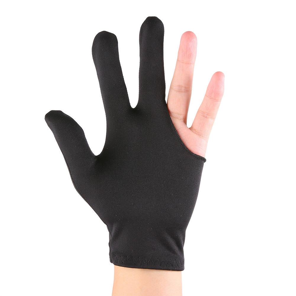 Fabrics Embroidery Left Hand Open Three Finger Snooker Billiard Glove ...