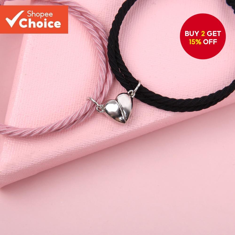 His & Hers Half Heart Magnet Bracelets - Meaningful Couple Friendship ...