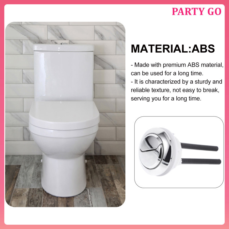 Silver ABS Dual Flush Toilet Button with Extra Rod for Universal Toilet ...